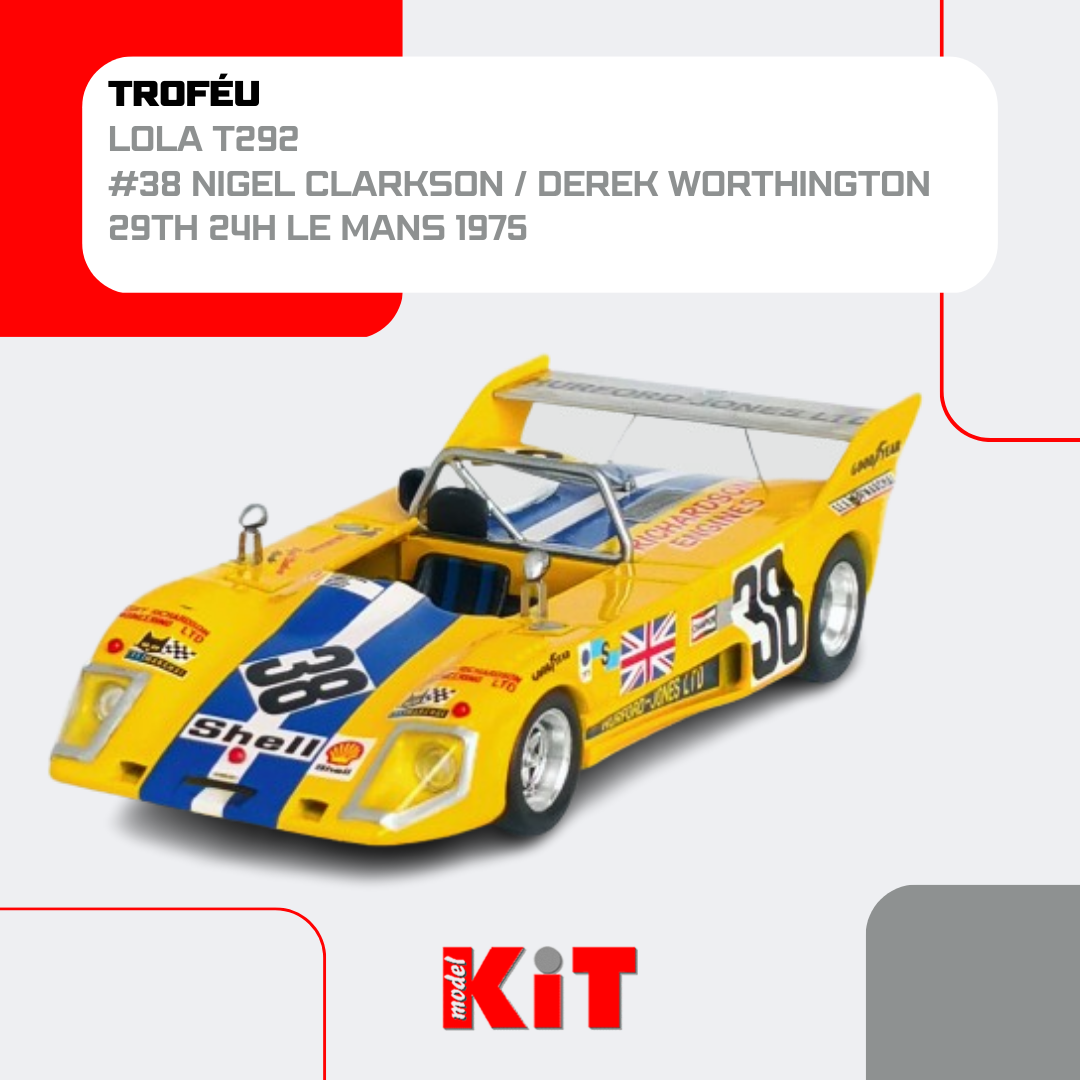 - Lola T292 #38 Nigel Clarkson / Derek Worthington 29th 24h Le Mans 1975